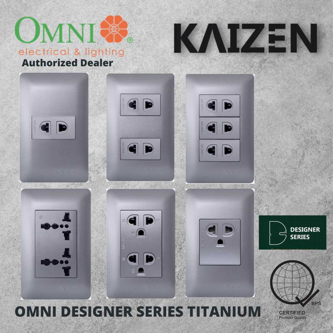 Omni Designer Series TITANIUM Universal Outlet Sets (1GANG, 2GANG, 3GA ...