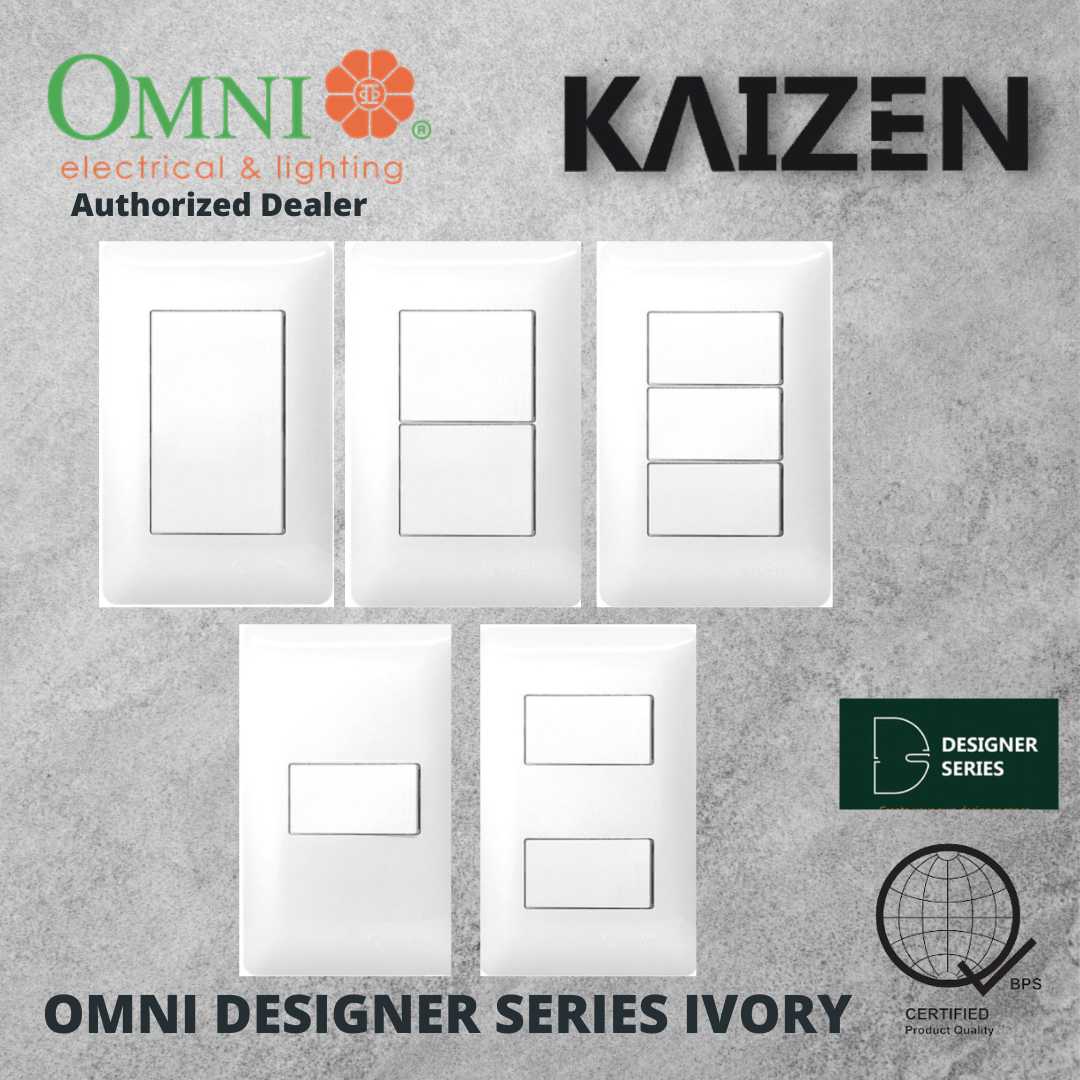 Omni Designer Series IVORY 1 Way 3 Way Switch Set 16A (1GANG, 2GANG, 3 ...