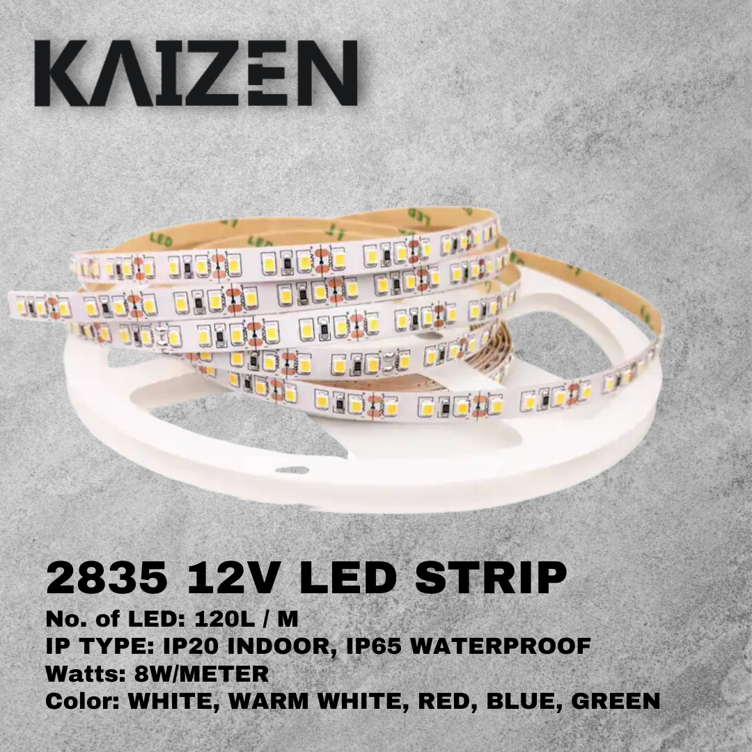 Kaizen 12V 120L 2835 LED Strip Light 12W/m IP20 IP65 – Kaizen Philippines