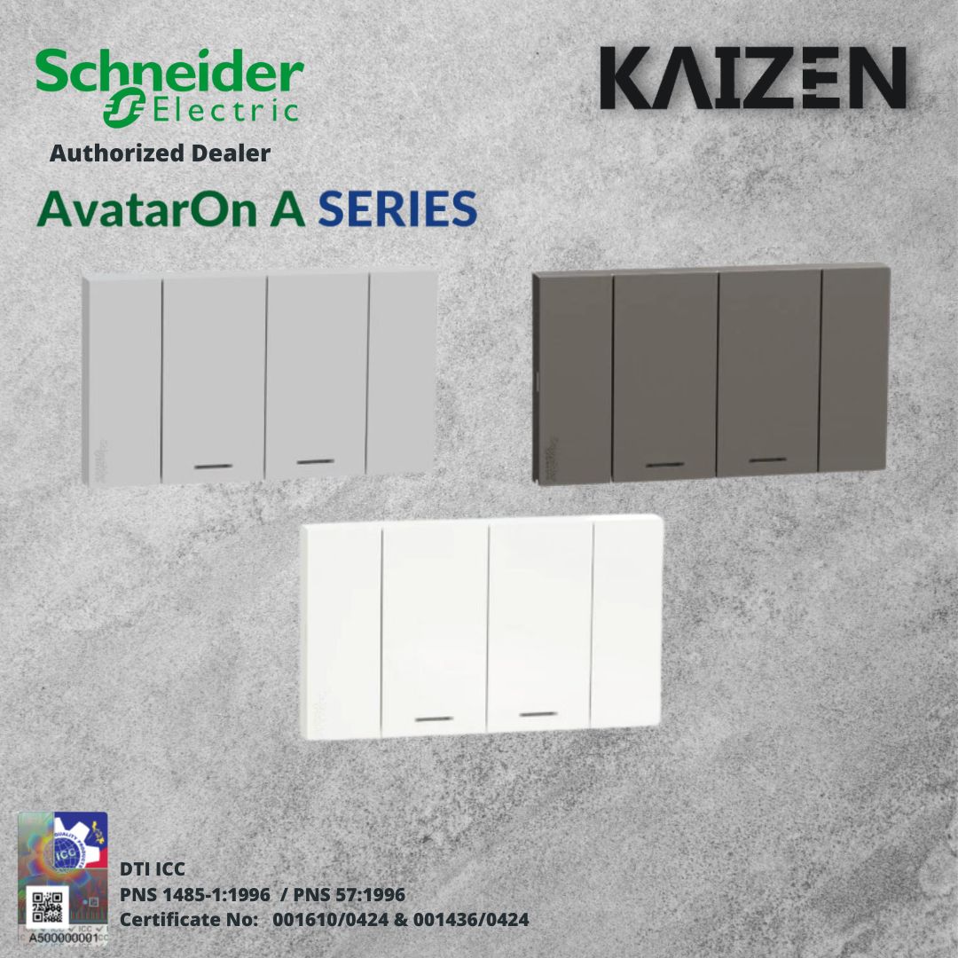Schneider AvatarOn A 2 Gang 1 Way / 2 Way Size M Switch Set with plate – Kaizen Philippines